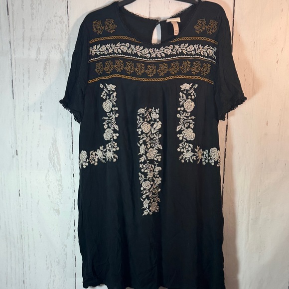 Knox Rose | Dresses | Knox Rose Xxl Mexico Styleboho Black Dress With ...